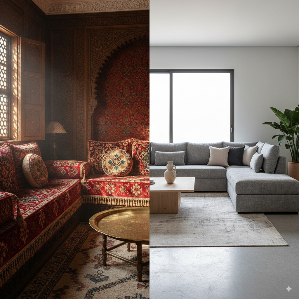 Comparatif salon marocain : moderne et traditionnel à Marrakech